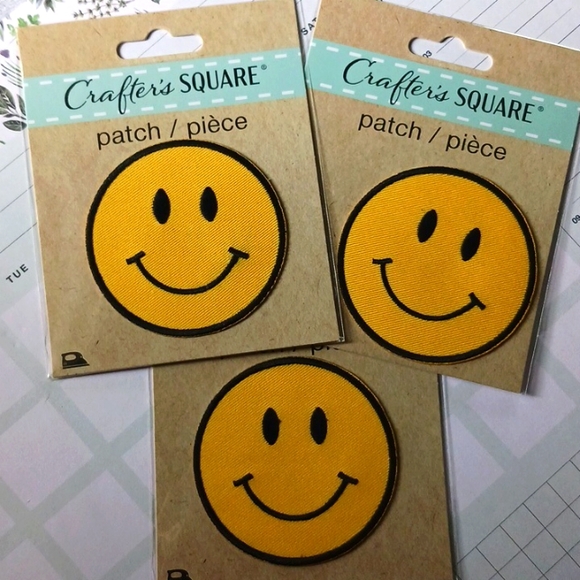 Crafters Square | Office | 3 Smiley Face Iron On Patches | Poshmark